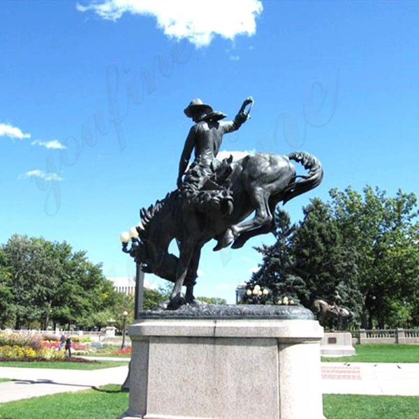 Bronze Remington Bronco Buster Cowboy Statue Art for Sale BOK1-318