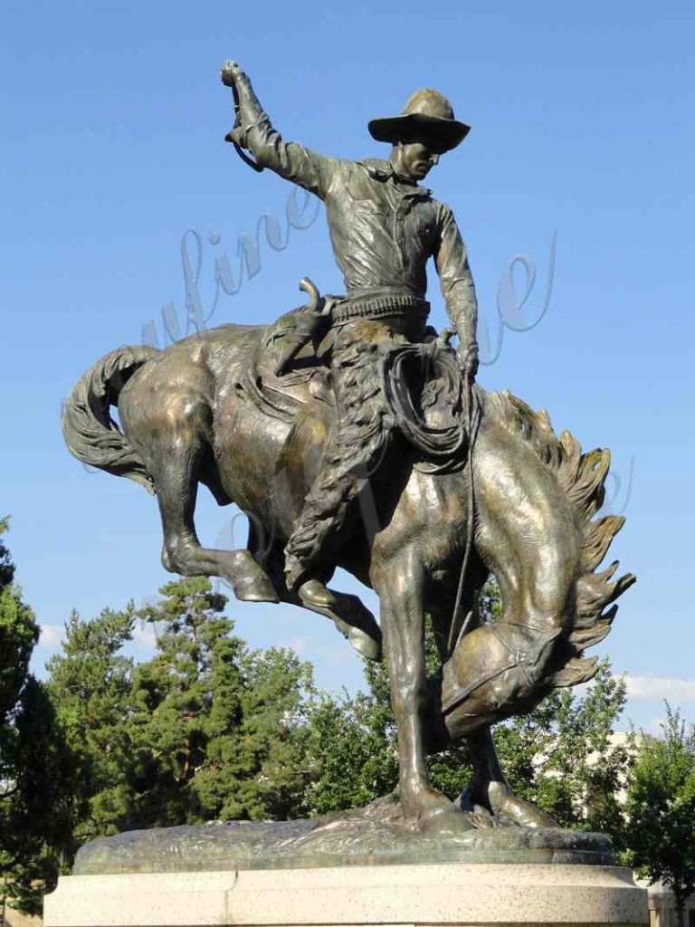 Bronze Remington Bronco Buster Cowboy Statue Art for Sale BOK1-318