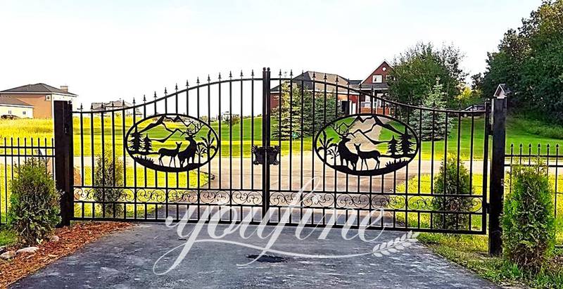 Custom Wrought Cheap Black Iron Driveway Gate for Sale IOK-276 ...