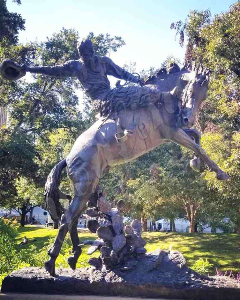 Bronze Remington Bronco Buster Cowboy Statue Art for Sale BOK1-318