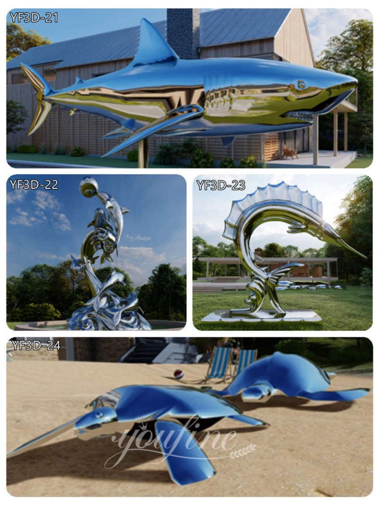 Metal Marlin Fish Statue Garden Art Decor Supplier CSS-868 - YouFine ...