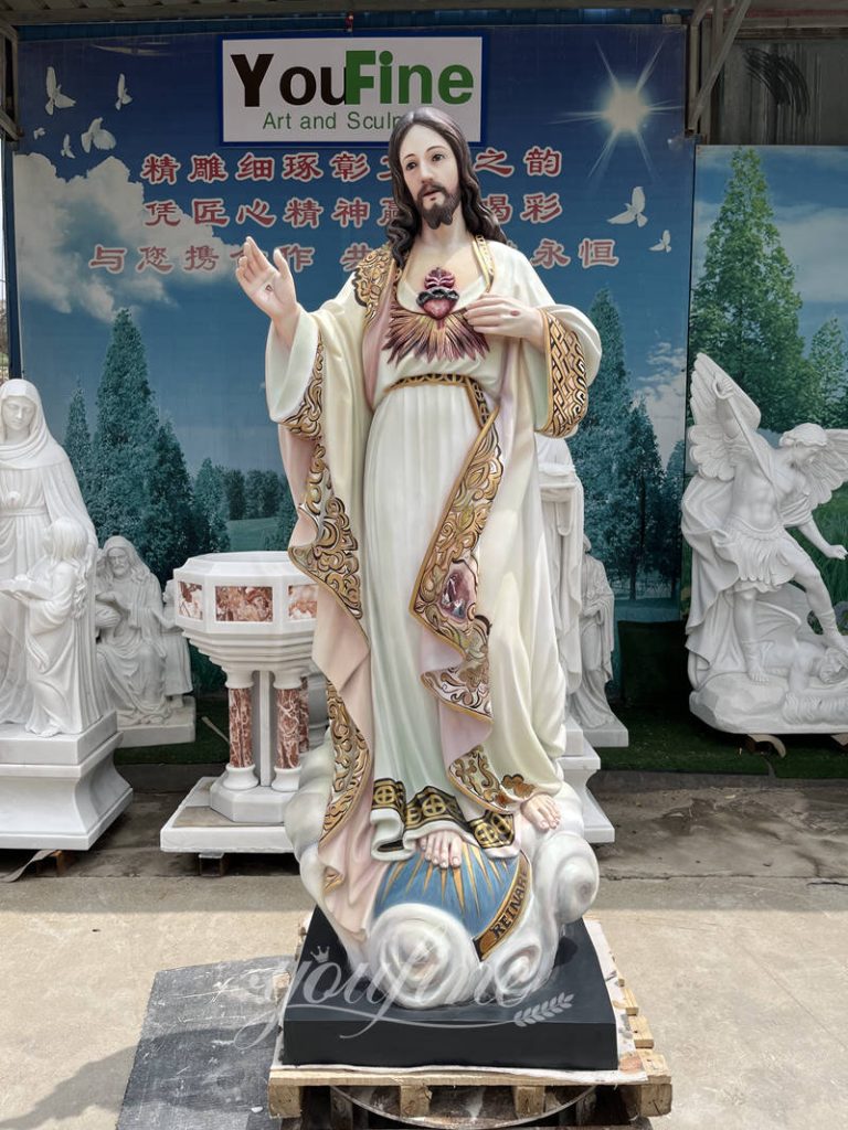 Painted Life Size Sacred Heart of Jesus Statue for Sale CHS-877