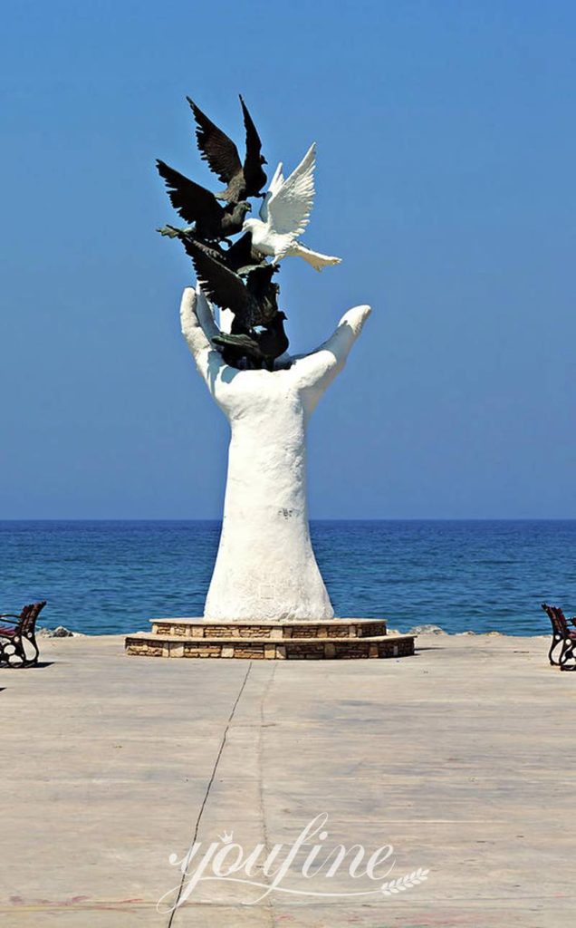 Giant Abstract Bronze Statue Dove of Peace Monument Supplier BOK1-350 ...