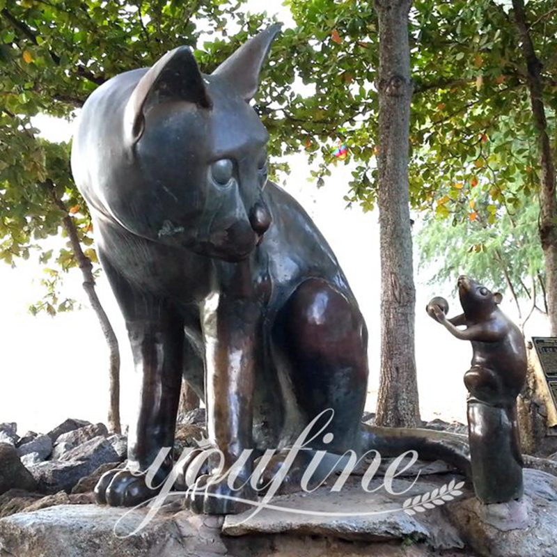 Life Size Bronze Cat Garden Statue BOK-150