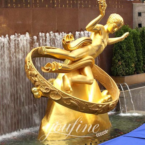 Bronze Golden Prometheus Statue Rockefeller Center Fountain Art for ...