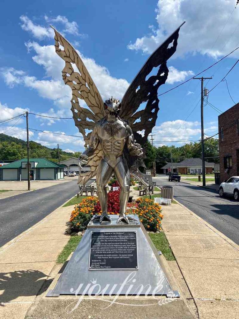 Analysis of Stainless Steel Mothman Statue West Virginia’s Legendary ...