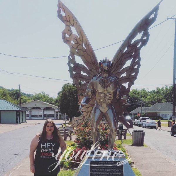 Analysis of Stainless Steel Mothman Statue West Virginia’s Legendary Specter- YouFine Sculpture