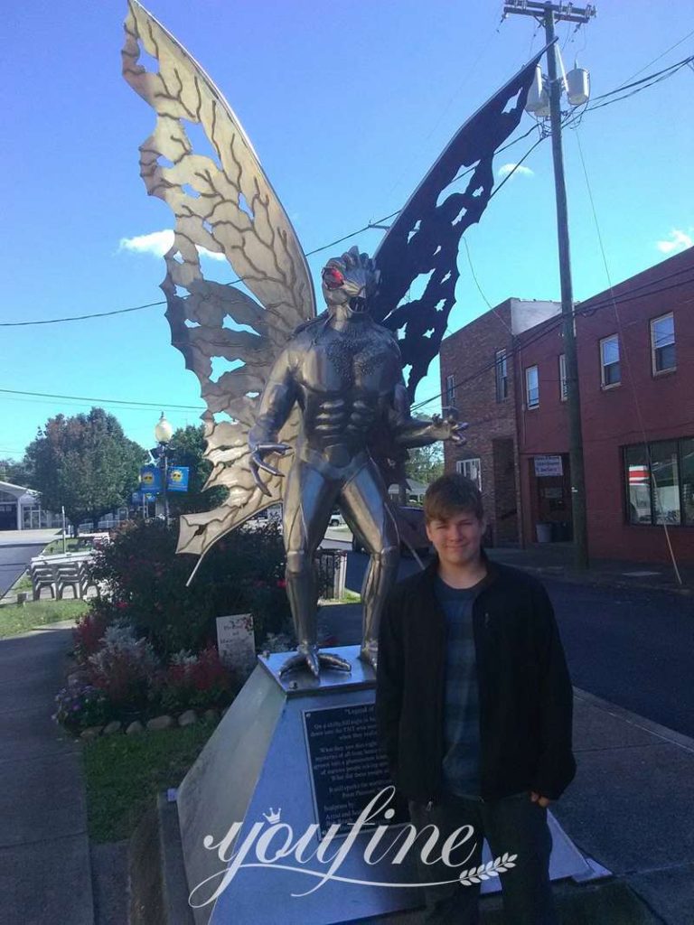 Analysis of Stainless Steel Mothman Statue West Virginia’s Legendary ...