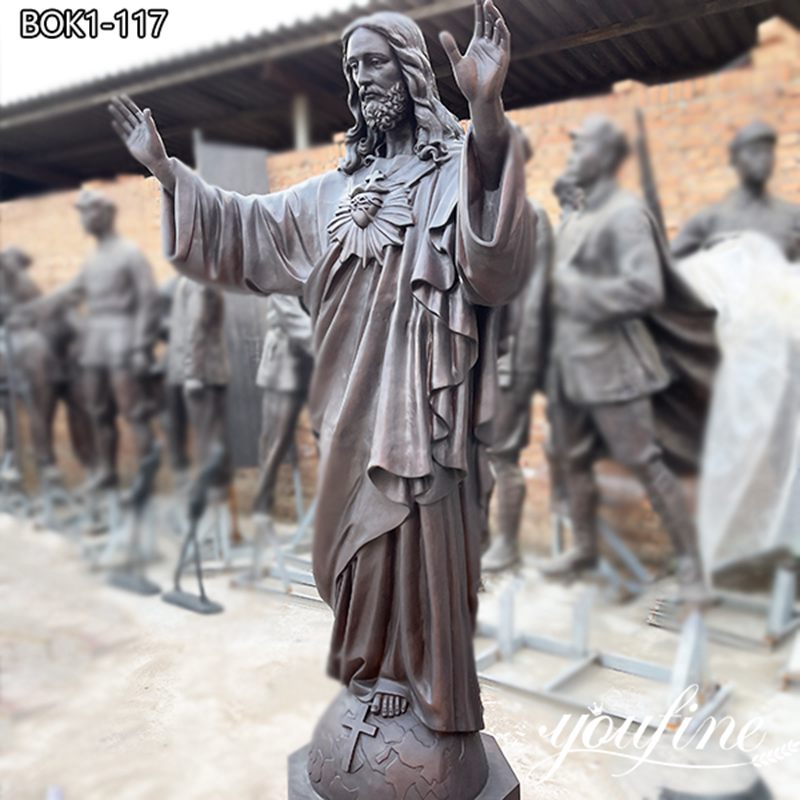 Sacred Heart Bronze Outdoor Jesus Statue Religious Art for Sale BOK1 ...