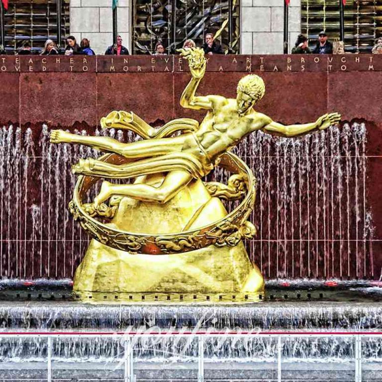 Bronze Golden Prometheus Statue Rockefeller Center Fountain Art for ...