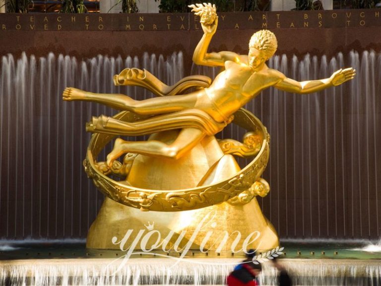 Bronze Golden Prometheus Statue Rockefeller Center Fountain Art for ...