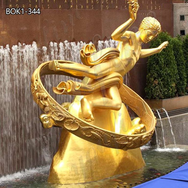 Bronze Golden Prometheus Statue Rockefeller Center Fountain Art for ...