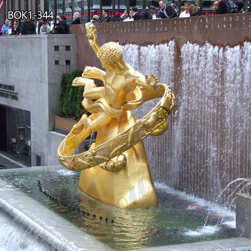 Bronze Golden Prometheus Statue Rockefeller Center Fountain Art for ...