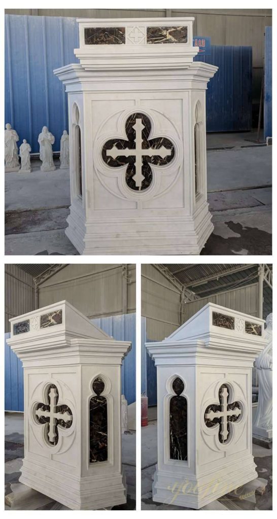 Hand Carved Modern Church Pulpit Design in Natural White Marble CHS-358 ...