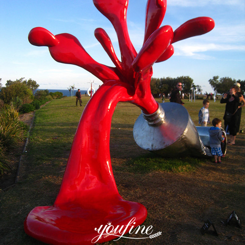 Outdoor Metal Red Toothpaste Sculpture Seaside Decor Factory Supply CSS-286