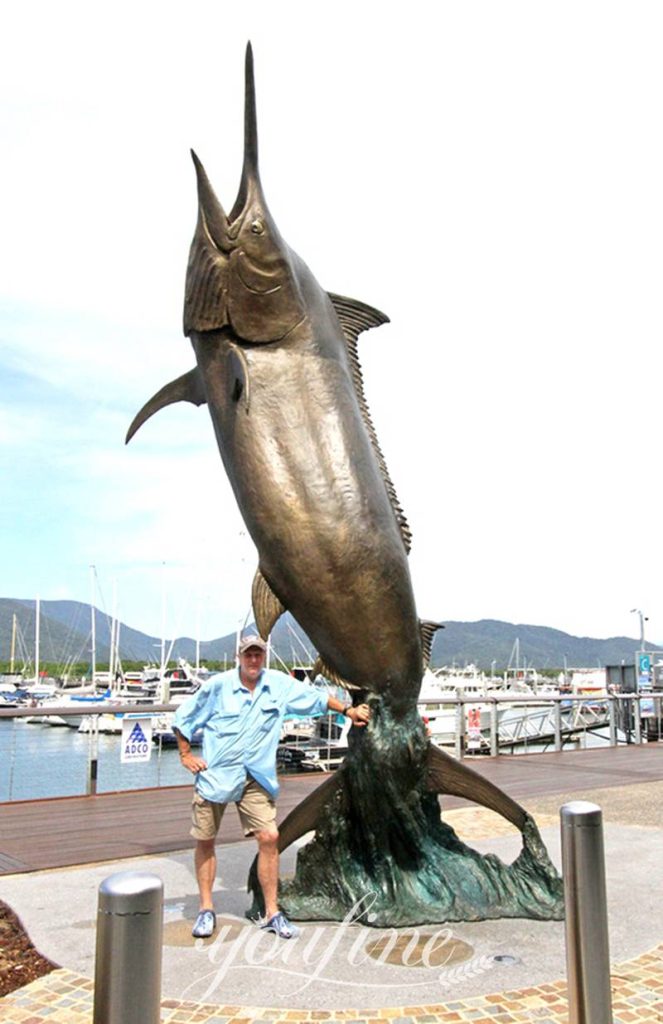 Bronze Large Black Marlin Fish Statue Cairns Outdoor Art Decoration ...