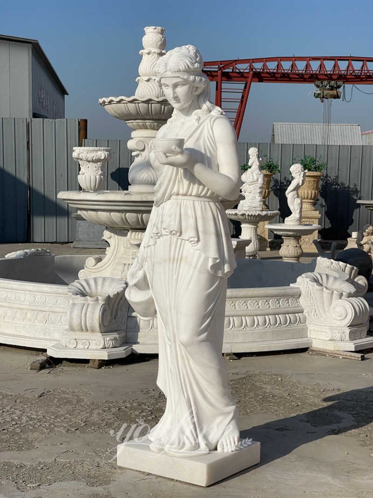 White Marble Greek Hebe Goddess Statue for Garden