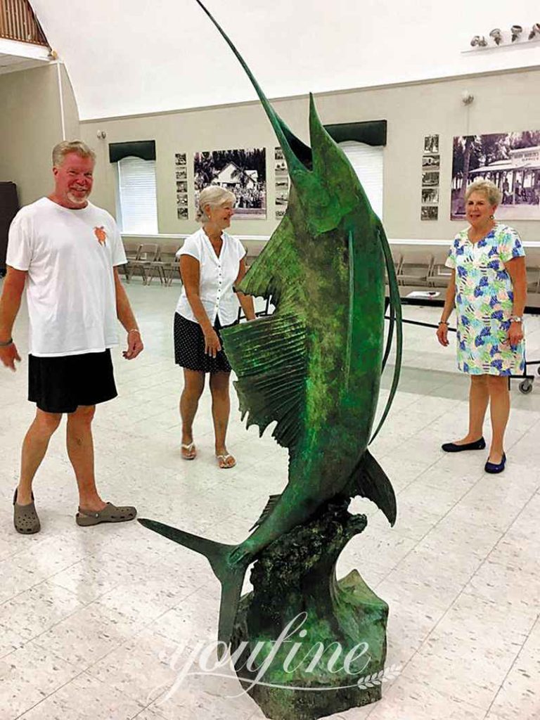 Bronze Large Black Marlin Fish Statue Cairns Outdoor Art Decoration ...
