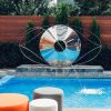 Contemporary Outdoor Metal Sculpture for Swimming Pool Decor