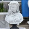 Carrara Marble Veiled Virgin Bust Statue By Strazza for Sale YouFine