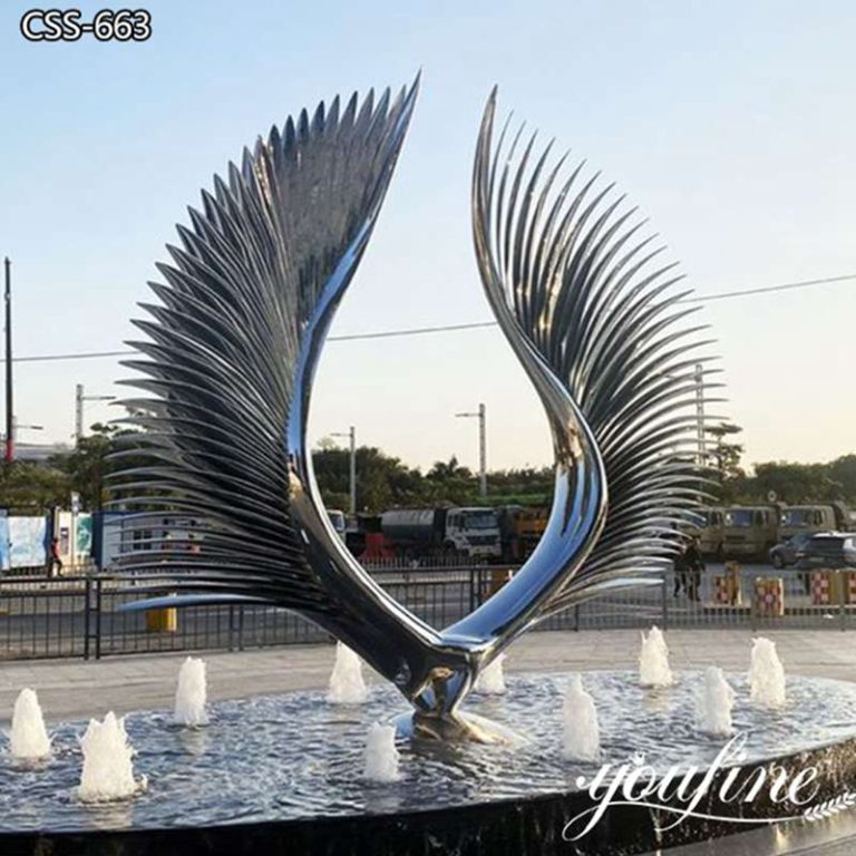 Modern Metal Wing Sculpture Abstract Outdoor Decor CSS-898