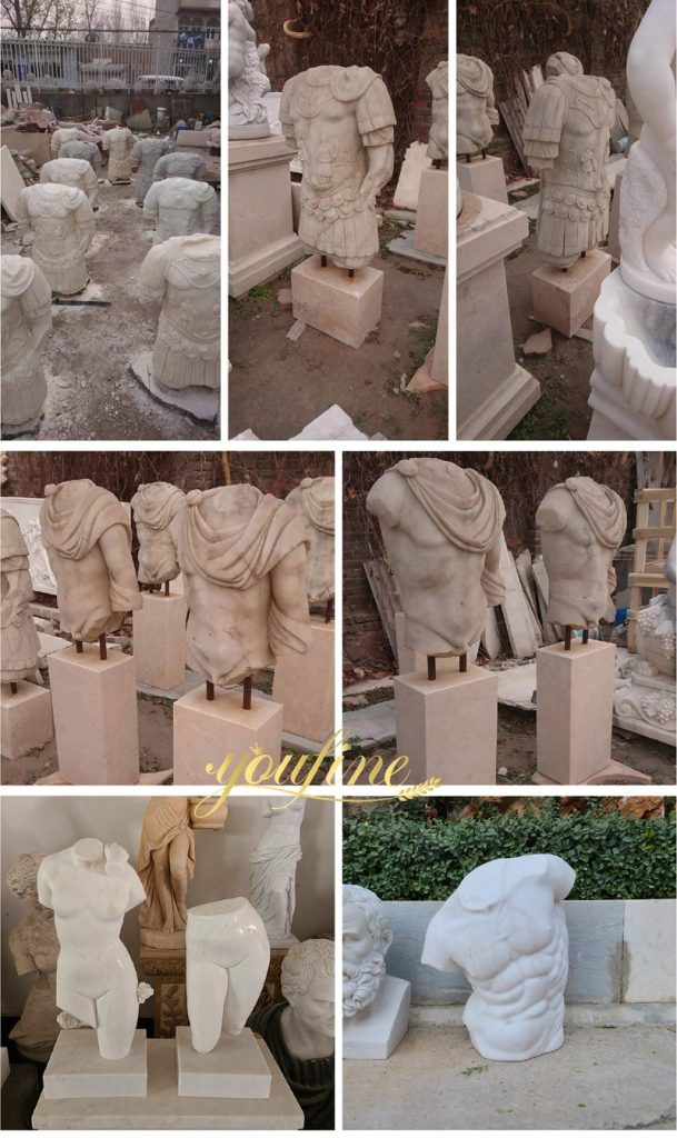 Réplica da escultura do torso romano em mármore em tamanho real