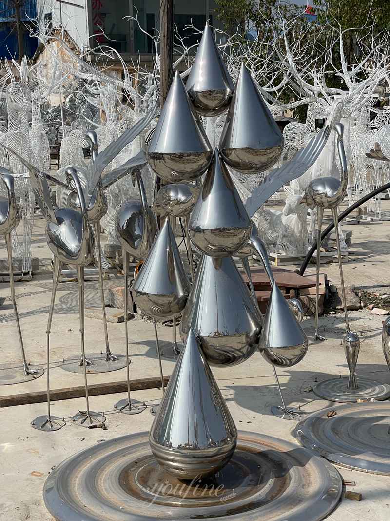 Popular Mirror Polished Stainless Steel Water Drop Sculpture CSS-95 ...