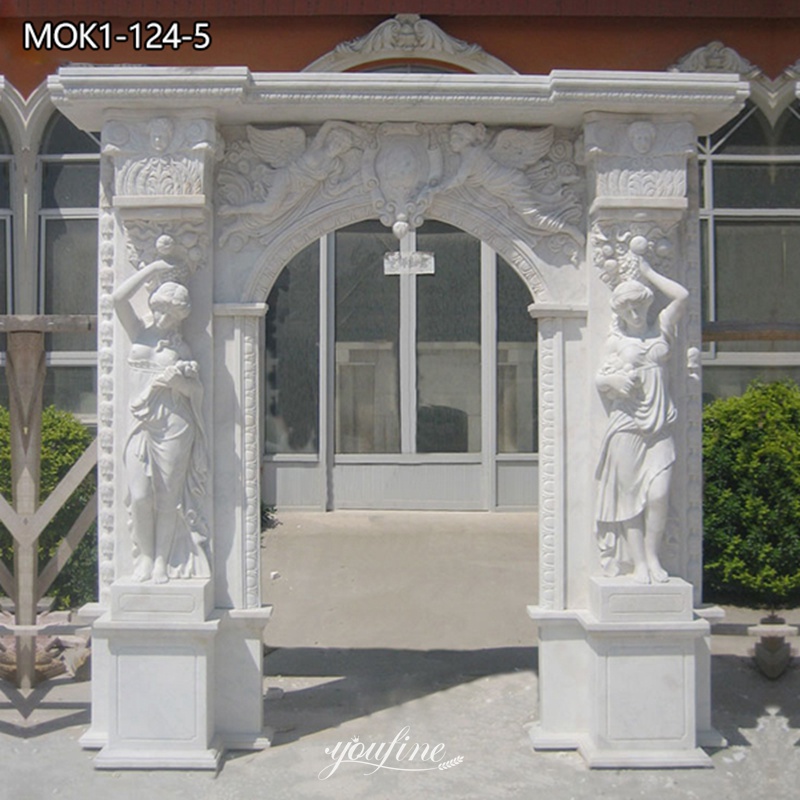 Pure Hand-carved Luxury Arch Marble Doorway Decor MOK1-124 - YouFine ...