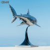 Large Metal Great White Shark Sculpture Modern Art Design BOK1-402 ...