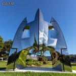 Polished Modern Stainless Steel Rocket Sculpture Public Architecture ...