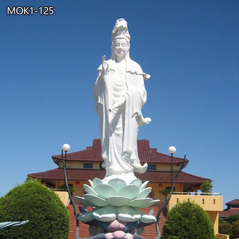 White Marble Guanyin Buddha Statue China Factory MOK1-125 - YouFine