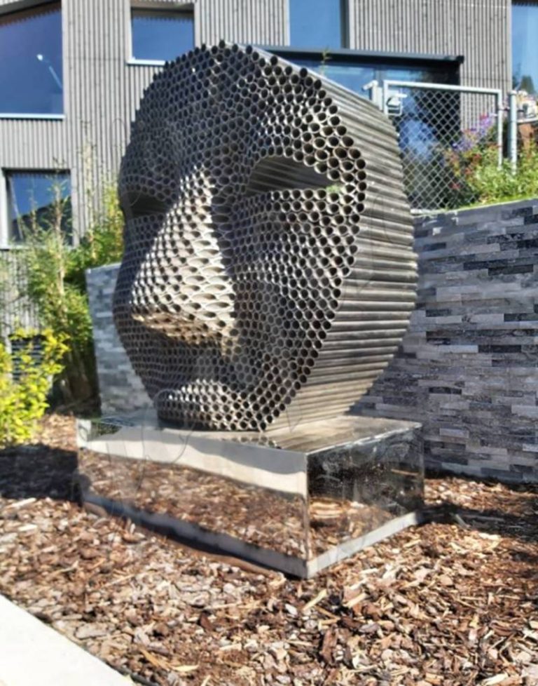 Modern Stainless Steel Pipes Figurative Faces Sculpture CSS-888 ...