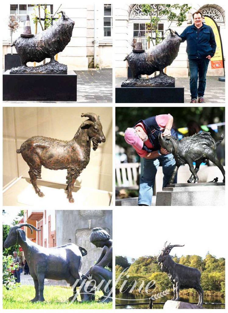 Large Bronze Goat Statue Outdoor Yard Art for Sale BOK1-402 - YouFine ...