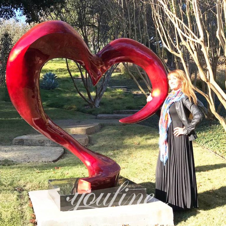 Valentine’s Day Red Metal Love Heart Sculpture Art- YouFine Sculpture