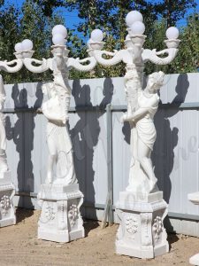 Greek Style Marble Female Lamp Statue for Outdoor MOK1-070 - YouFine ...