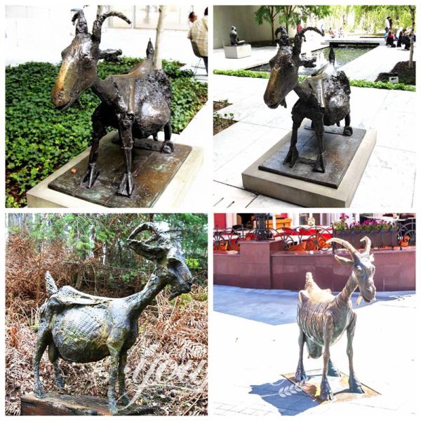 Large Bronze Goat Statue Outdoor Yard Art for Sale BOK1-402