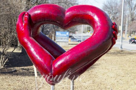 Valentine’s Day Red Metal Love Heart Sculpture Art- YouFine