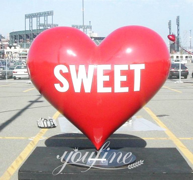 Valentine’s Day Red Metal Love Heart Sculpture Art- YouFine