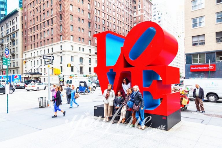 Valentine’s Day Red Metal Love Heart Sculpture Art