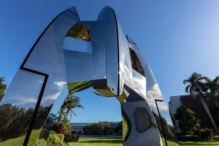 Polished Modern Stainless Steel Rocket Sculpture Public Architecture ...