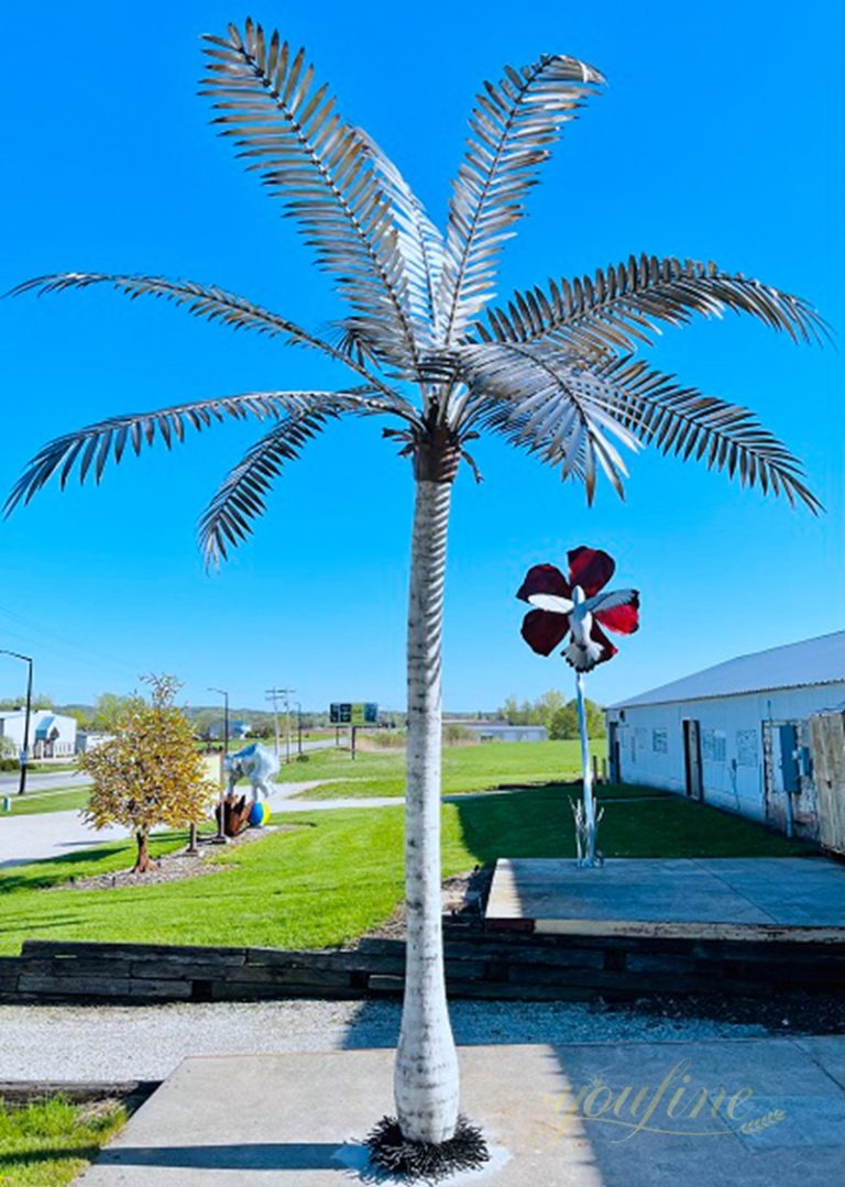 Large Outdoor Metal Palm Tree Yard Art Supplier CSS-707
