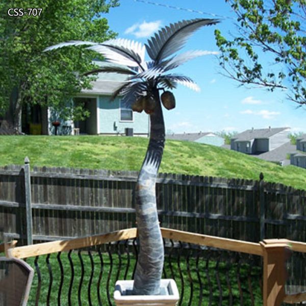 Large Outdoor Metal Palm Tree Yard Art Supplier CSS-707-YouFine Sculpture