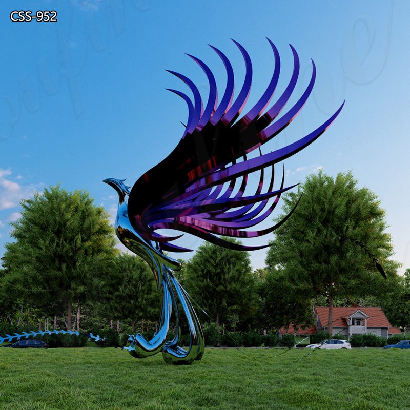 Modern Metal Phoenix Sculpture -YouFine