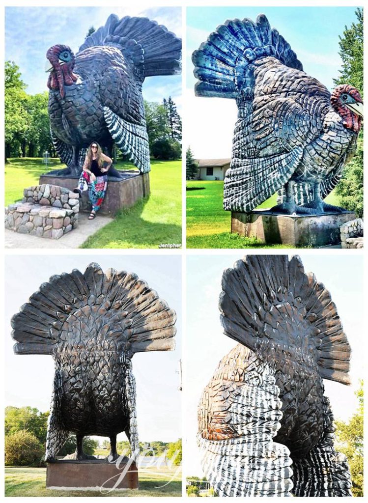 Bronze Worlds Largest Turkey Animal Statue Outdoor Decor for Sale BOK1-413