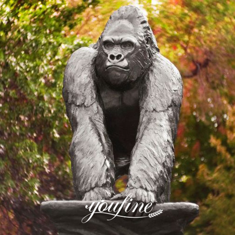 Large Bronze Gorilla Statue Art Zoo Outdoor Decor for Sale BOK1-416