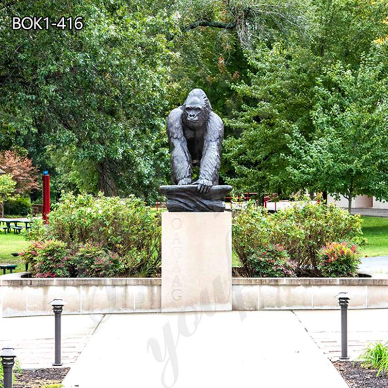 Large Bronze Gorilla Statue Art Zoo Outdoor Decor for Sale BOK1-416