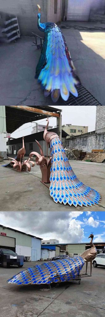 Large Metal Peacock Statue Modern Garden Ornament CSS-501 - YouFine ...