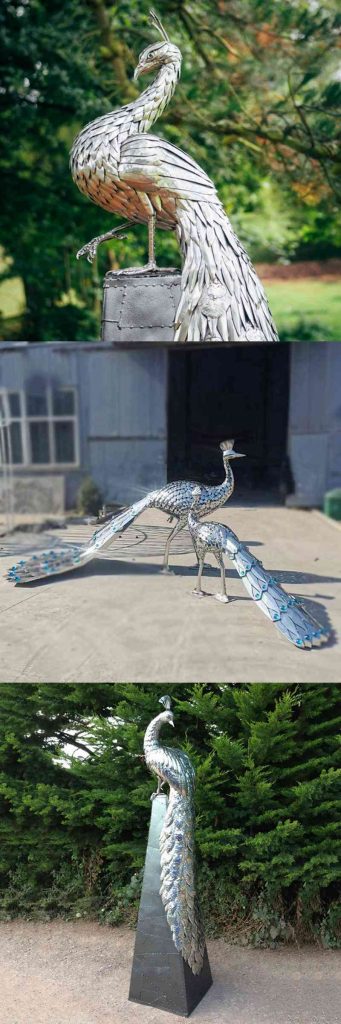 Large Metal Peacock Statue Modern Garden Ornament CSS-501 - YouFine ...