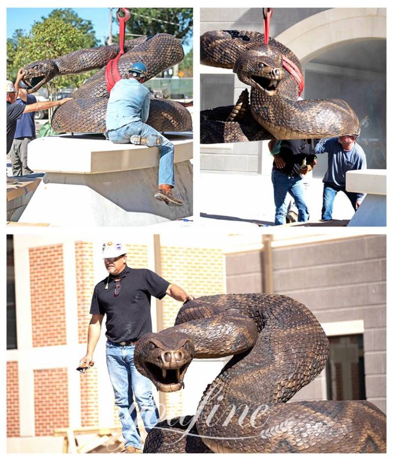 Bronze Snake Statue Outdoor Rattler School Art for Sale BOK1-442 ...