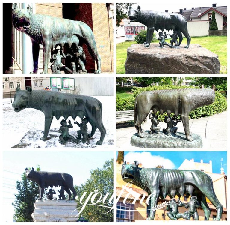 Captivating She-Wolf Statue: A Masterpiece of Bronze Animal Sculpture